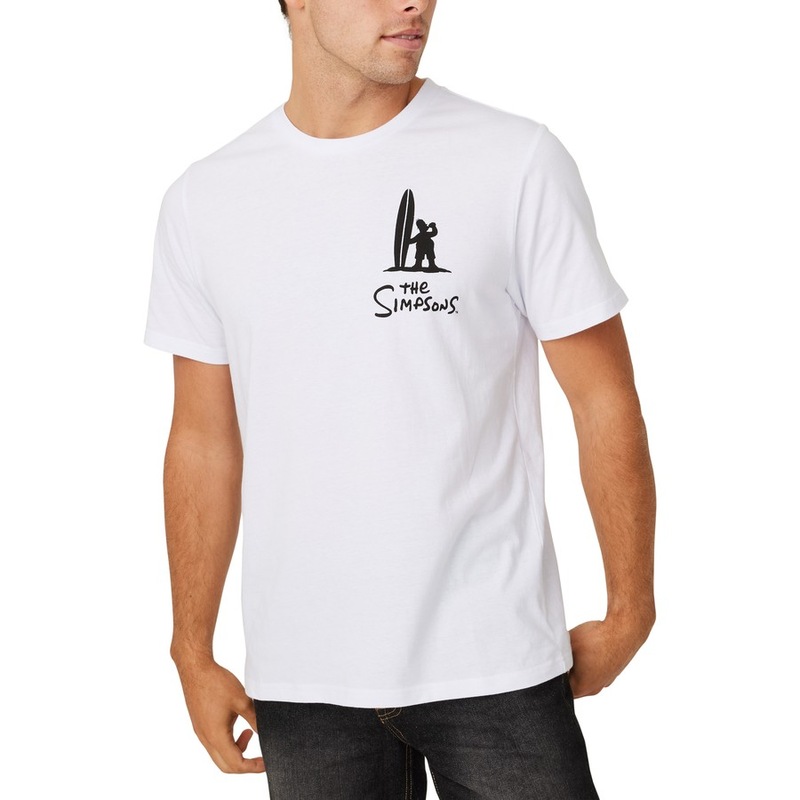 Buy The Simpsons Men's Homer Print Tee - White - MyDeal