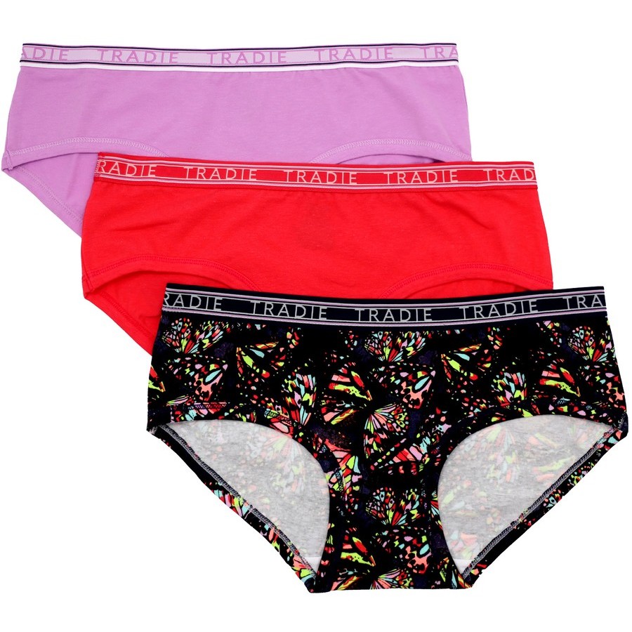 Buy Tradie Lady Women's Boyleg Briefs 3 Pack - Multi - MyDeal Australia