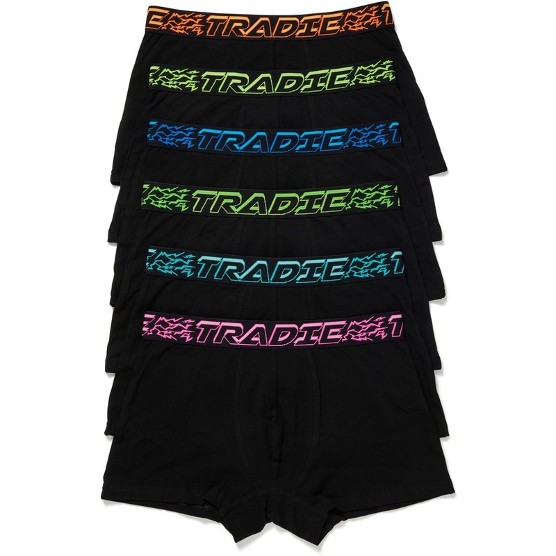 Buy Tradie Men's Trunks 6 Pack - Black - MyDeal