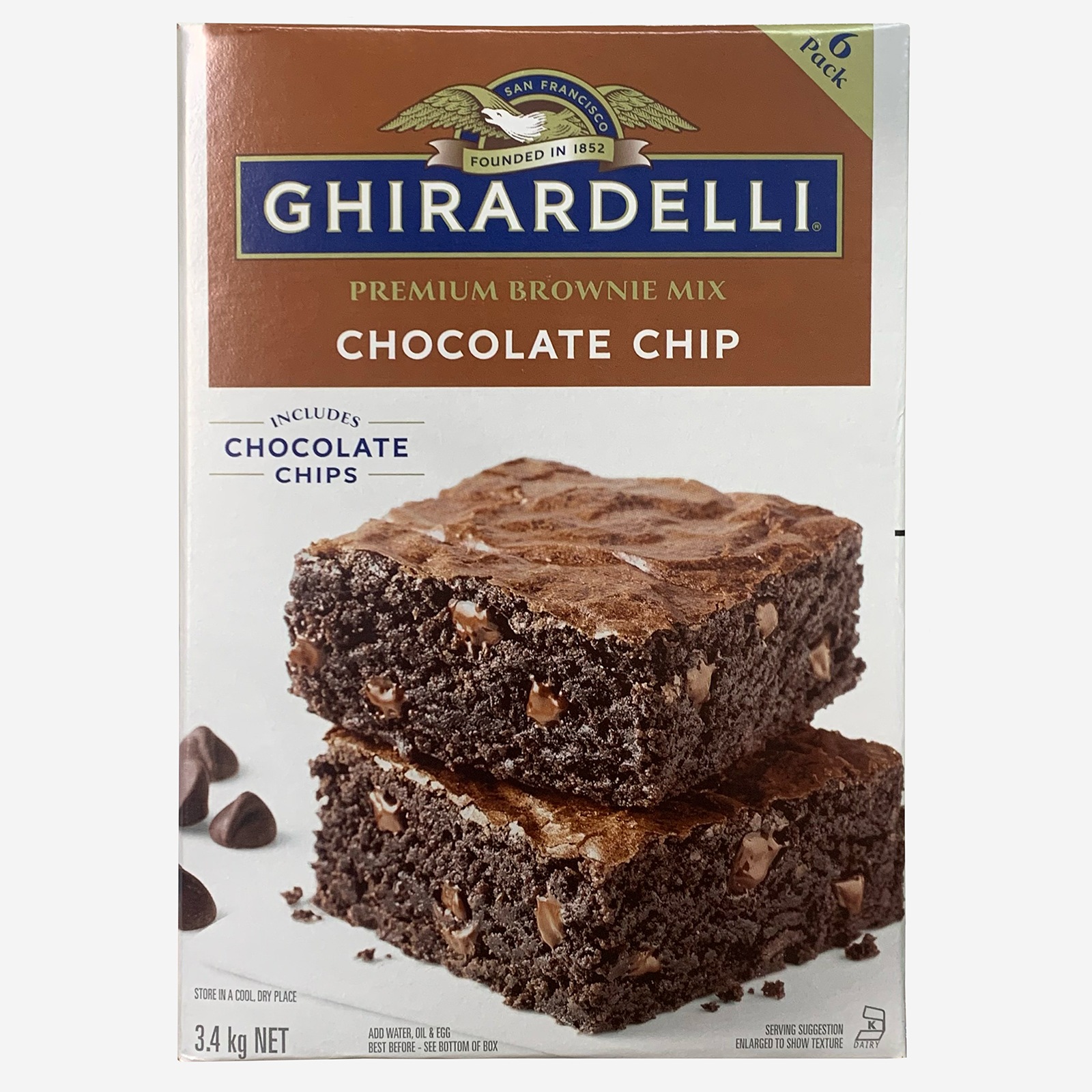 Buy 6 Pack x Ghirardelli Premium Brownie Mix - Chocolate Chip - Baking Mix Choc Cake (3.41Kg ...