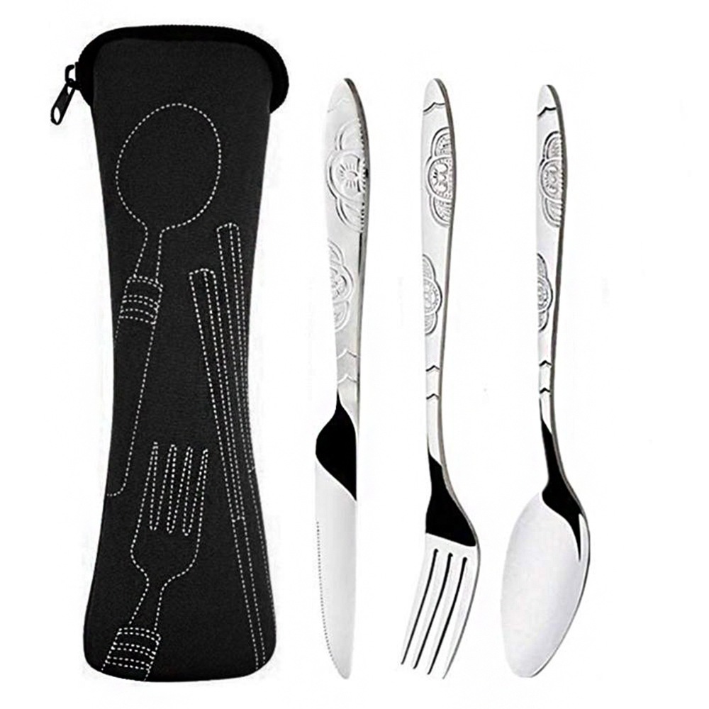 Buy 4 Pack Stainless Steel Western Food Cutlery Set Portable Dinnerware ...