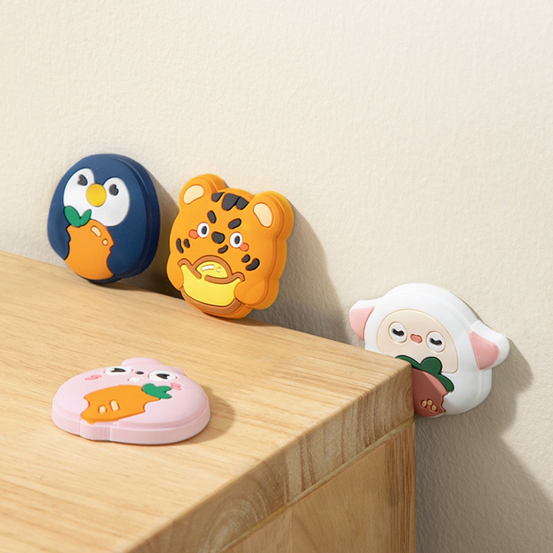 Buy 8 Pcs Door Stop Cute Wall Protector Cartoon Door Handle Crash Pad ...