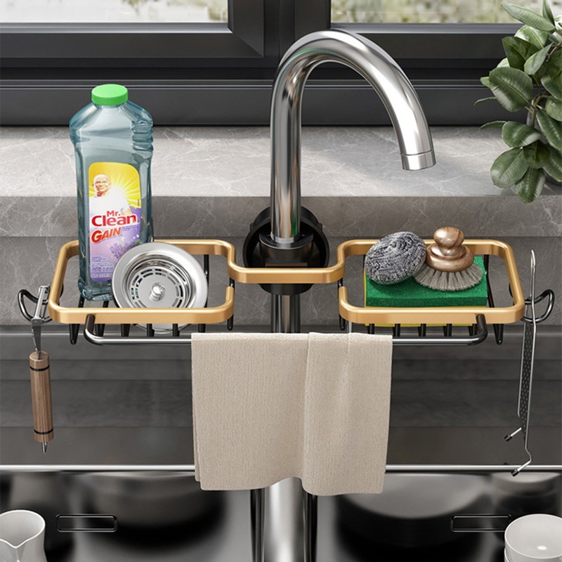 Sink Caddy Suction Cup Sponge Drain Rack Dishcloth Holder Stainless ...