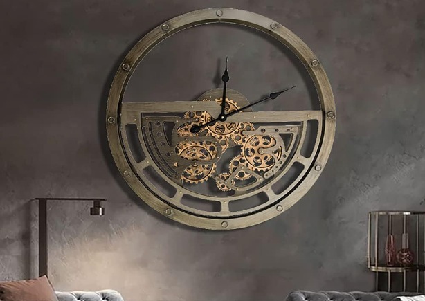 Buy Vintage Moving Cog Wall Clock 68CM - MyDeal Australia