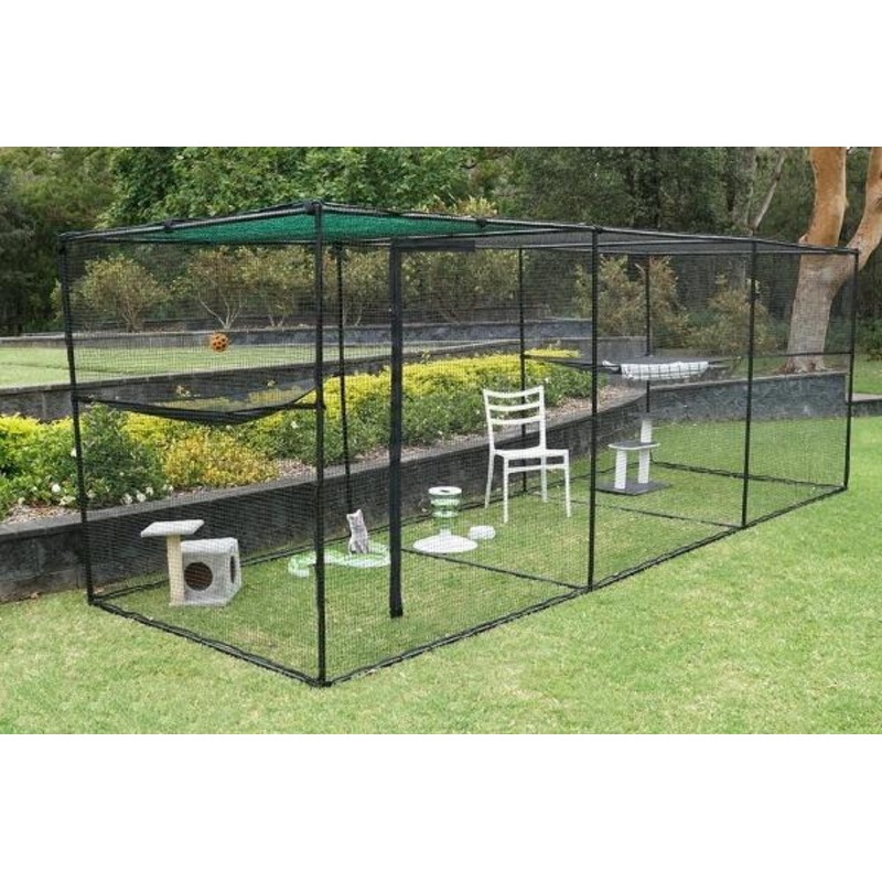 Buy Classic Triple Outdoor / Indoor Portable Cat Net Enclosure - MyDeal