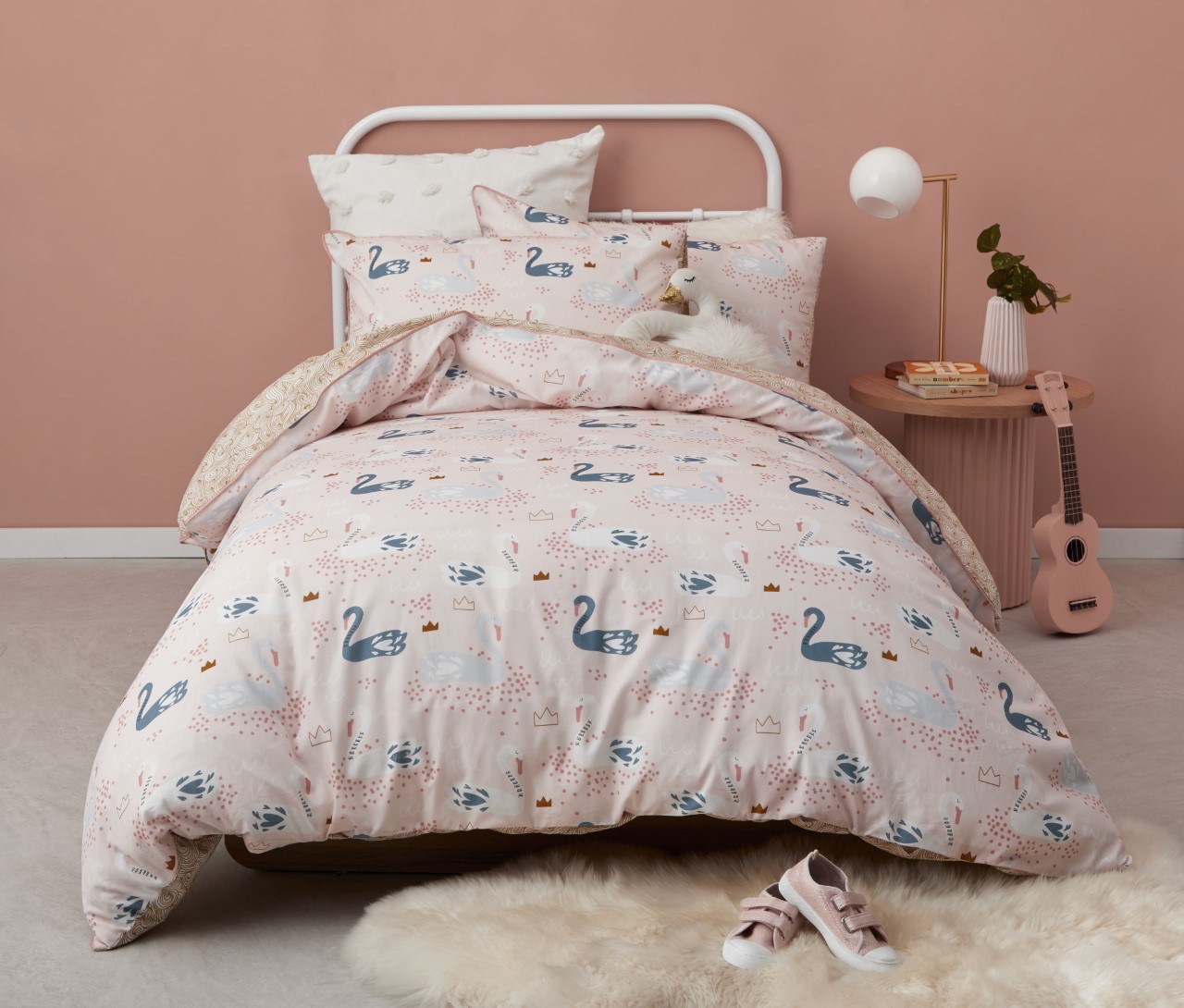 Buy Logan and Mason Swan Princess Kids Girls Quilt Cover Set Pink ...