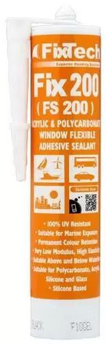 Buy FixTech Fix200 (FS200) Black LM Silicone for Acrylic Windows 310ml ...