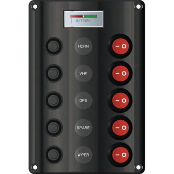 Buy Switch Panel 5 Switches & Voltage Meter - MyDeal Australia