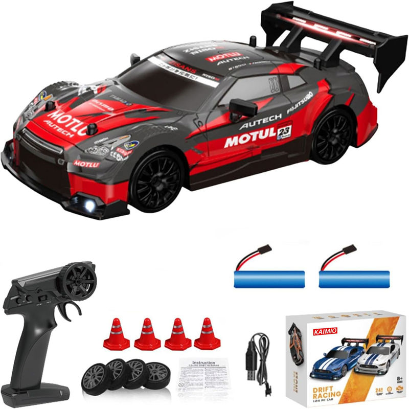 Buy Nevenka 1:24 2.4GHz RC Drift Car with LED Lights 30KM/H 4WD Racing ...