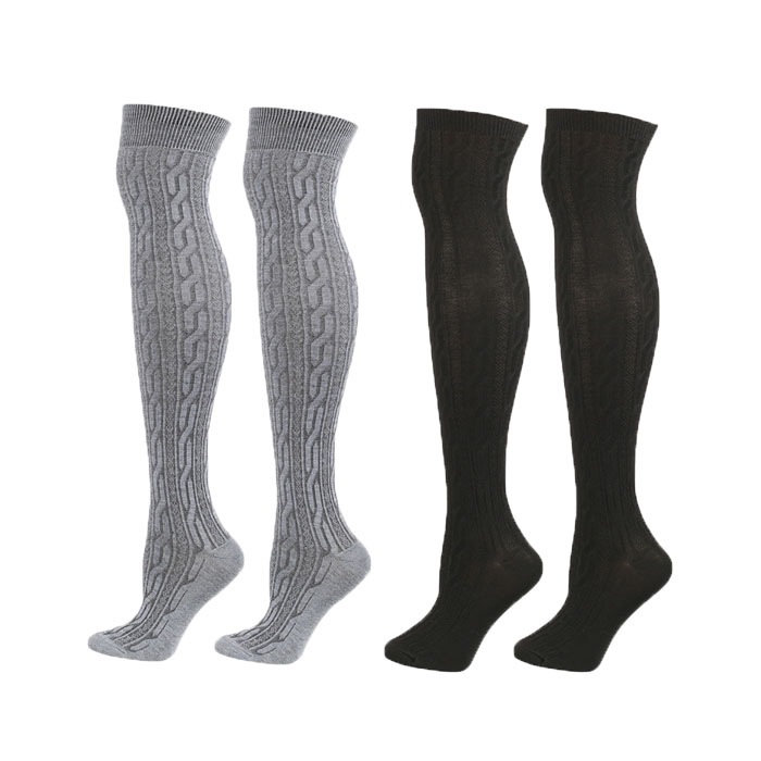 Buy Nevenka 2Packs Women Extra Long High Socks Knit Warmers Thick Tall ...