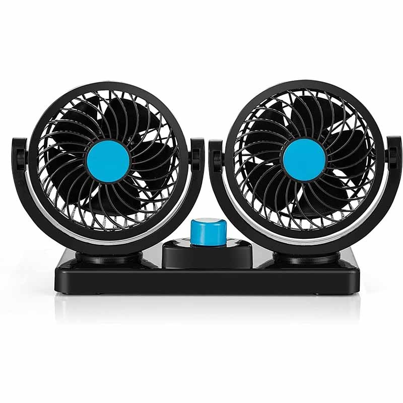 Buy Nevenka Car Fan 360 Degree Rotatable 12V DC Electric 2 Speed Dual ...