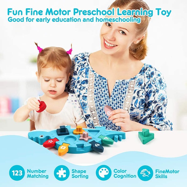 Buy Nevenka Dinosaur Color and Shape Sorter for Toddler Montessori Toy ...