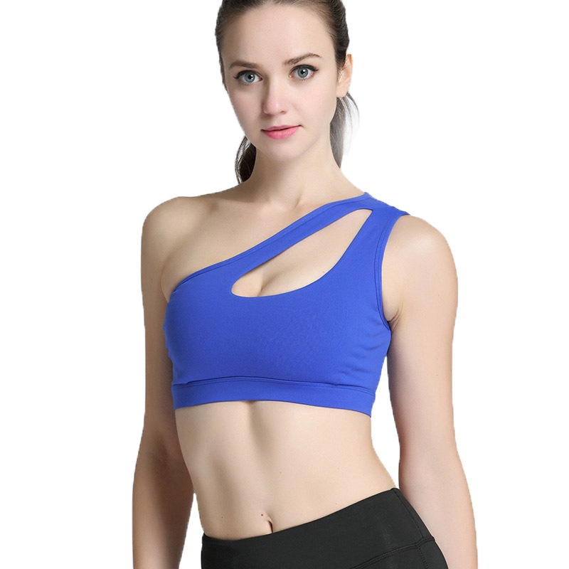 Buy Nevenka One Shoulder Sports Bra Removable Padded Sexy Cute Workout