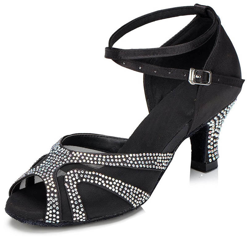 Buy Nevenka Rhinestone Dance Shoes Ladies Latin High Heels-Black ...