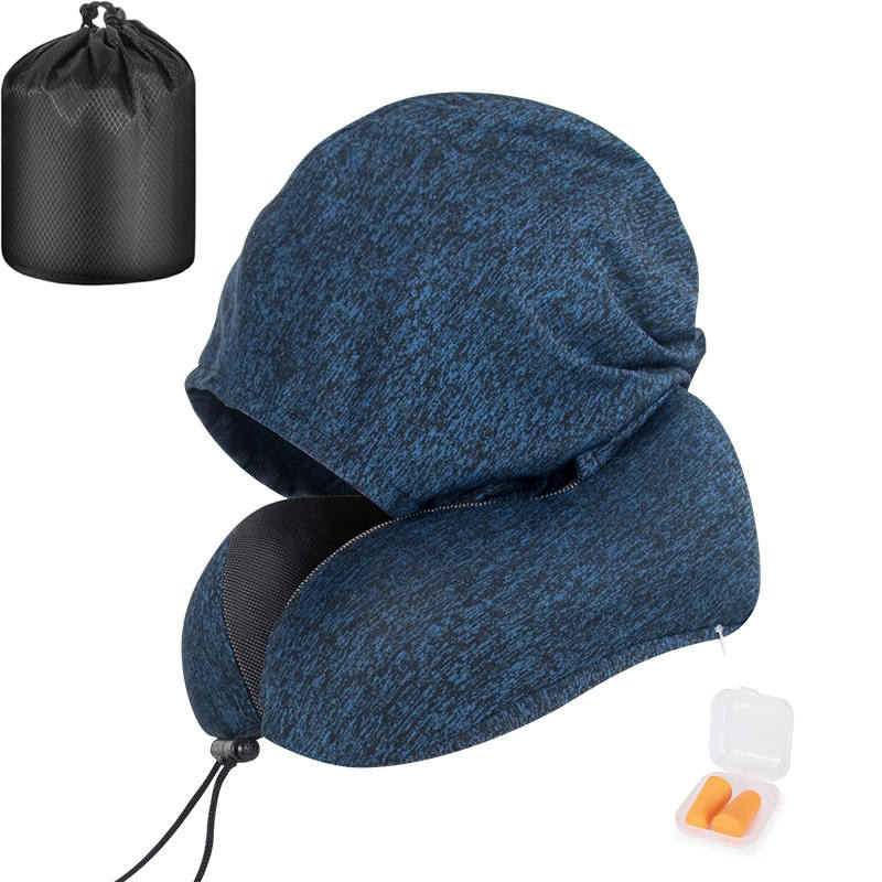 Buy Nevenka Travel Neck Pillow with Hood Memory Foam for Neck Support ...