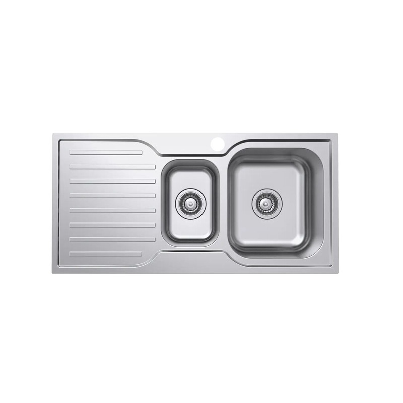 Buy Everhard Classic Square 980mm One and Half Right Hand Bowl Sink ...