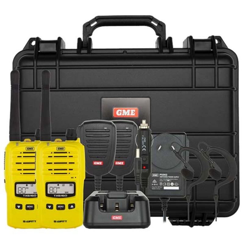 Buy GME TX6160YTP 5W UHF Handheld Radio Twin Pack (Yellow) - MyDeal