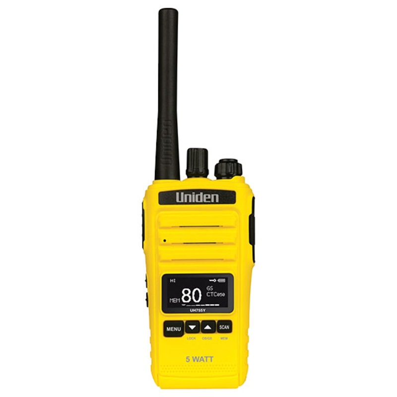 Buy Uniden UH755-Y UHF CB Splashproof Handheld Radio - MyDeal