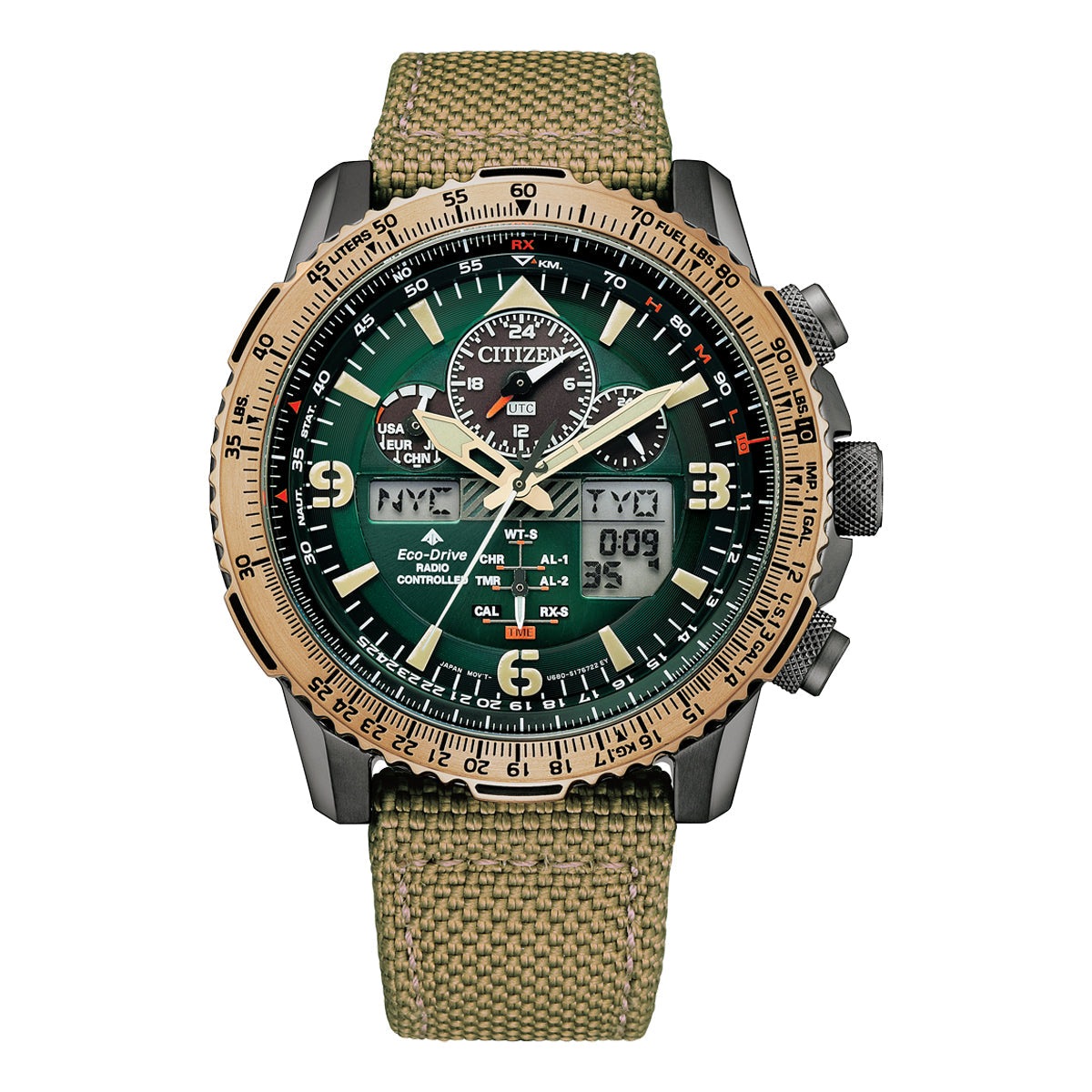 Buy Citizen Promaster Sky Eco-Drive Men's Green Watch JY8074-11X ...