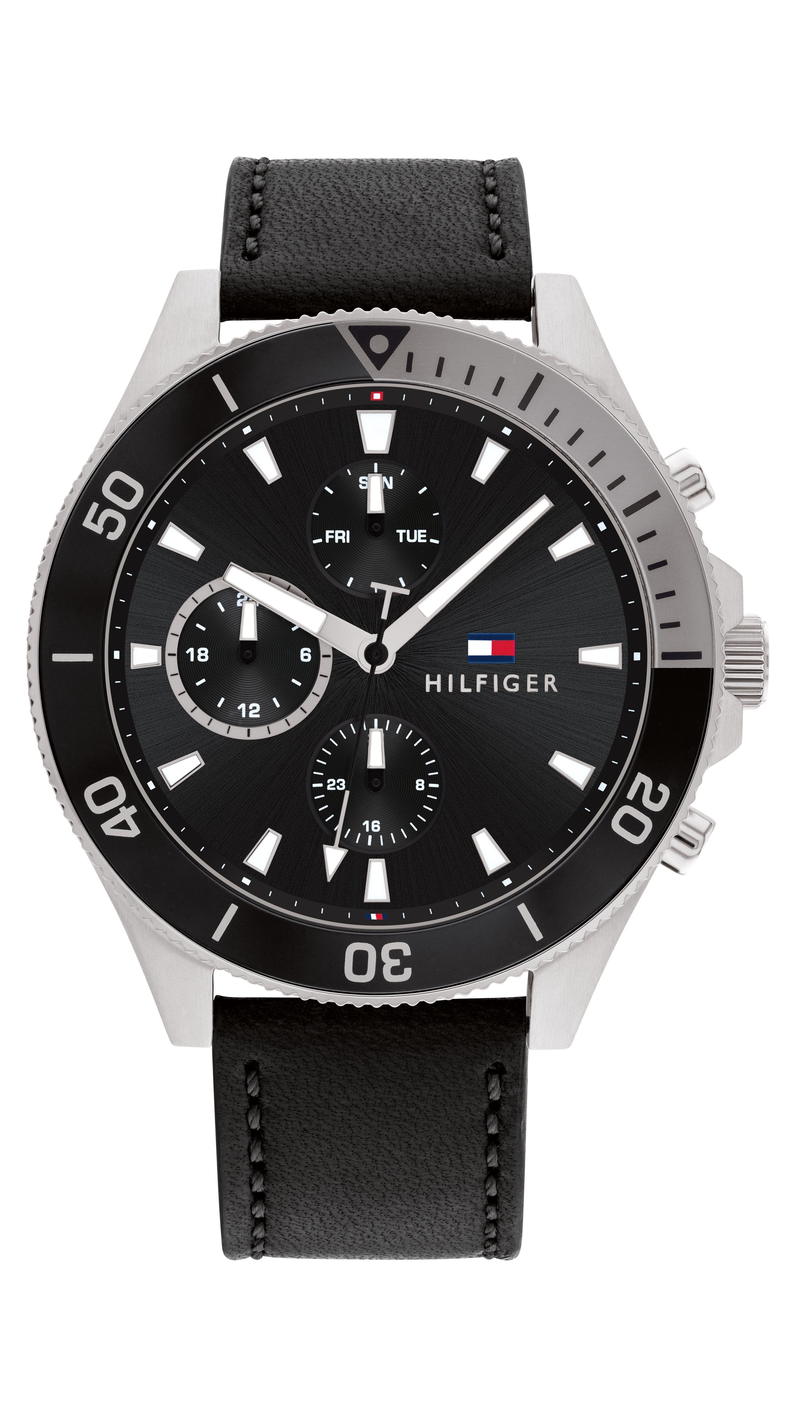 Buy Tommy Hilfiger Larson Silver and Black Men's Watch 1791984 ...
