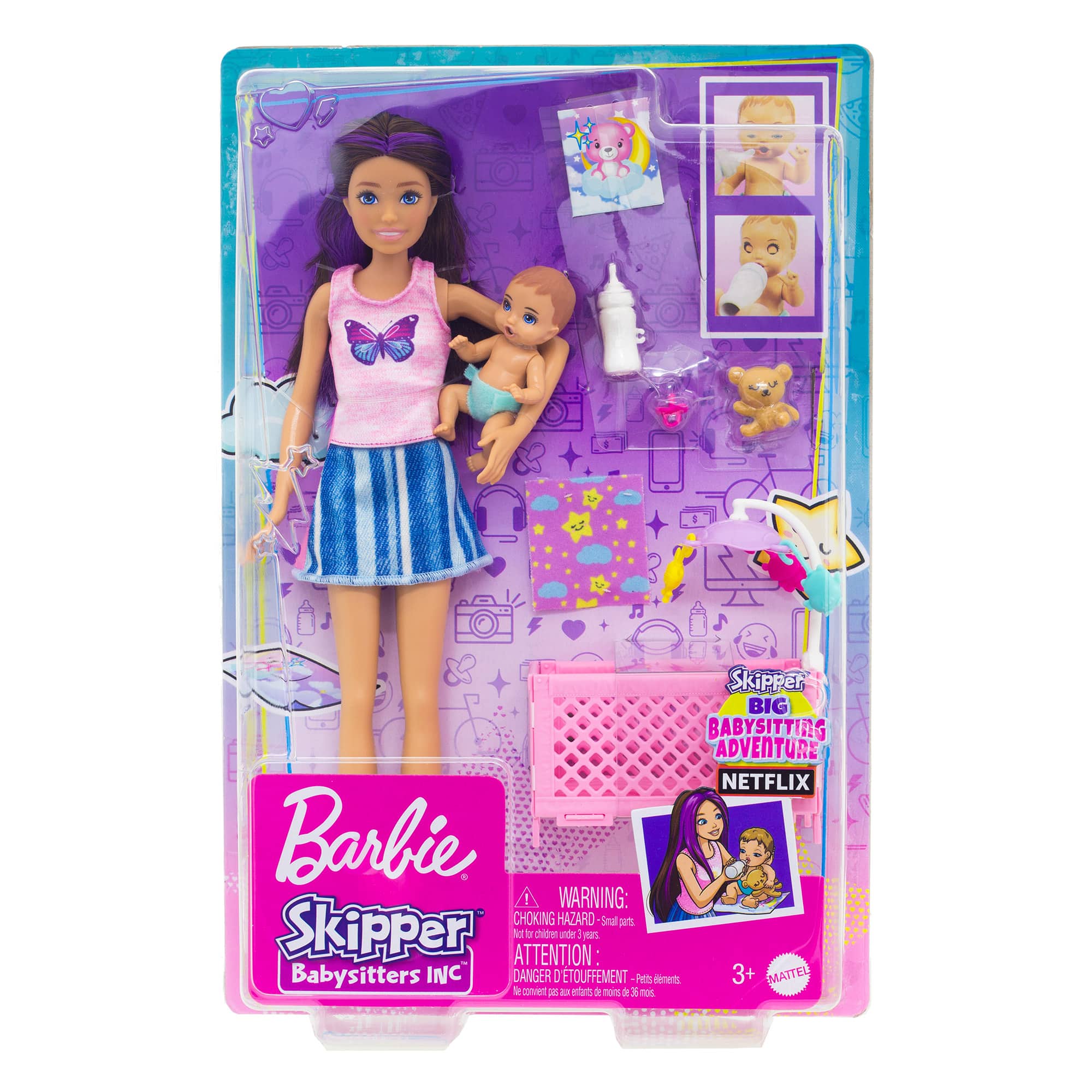 Buy Barbie - Skipper Babysitters Crib Playset - Blue Skirt - MyDeal ...