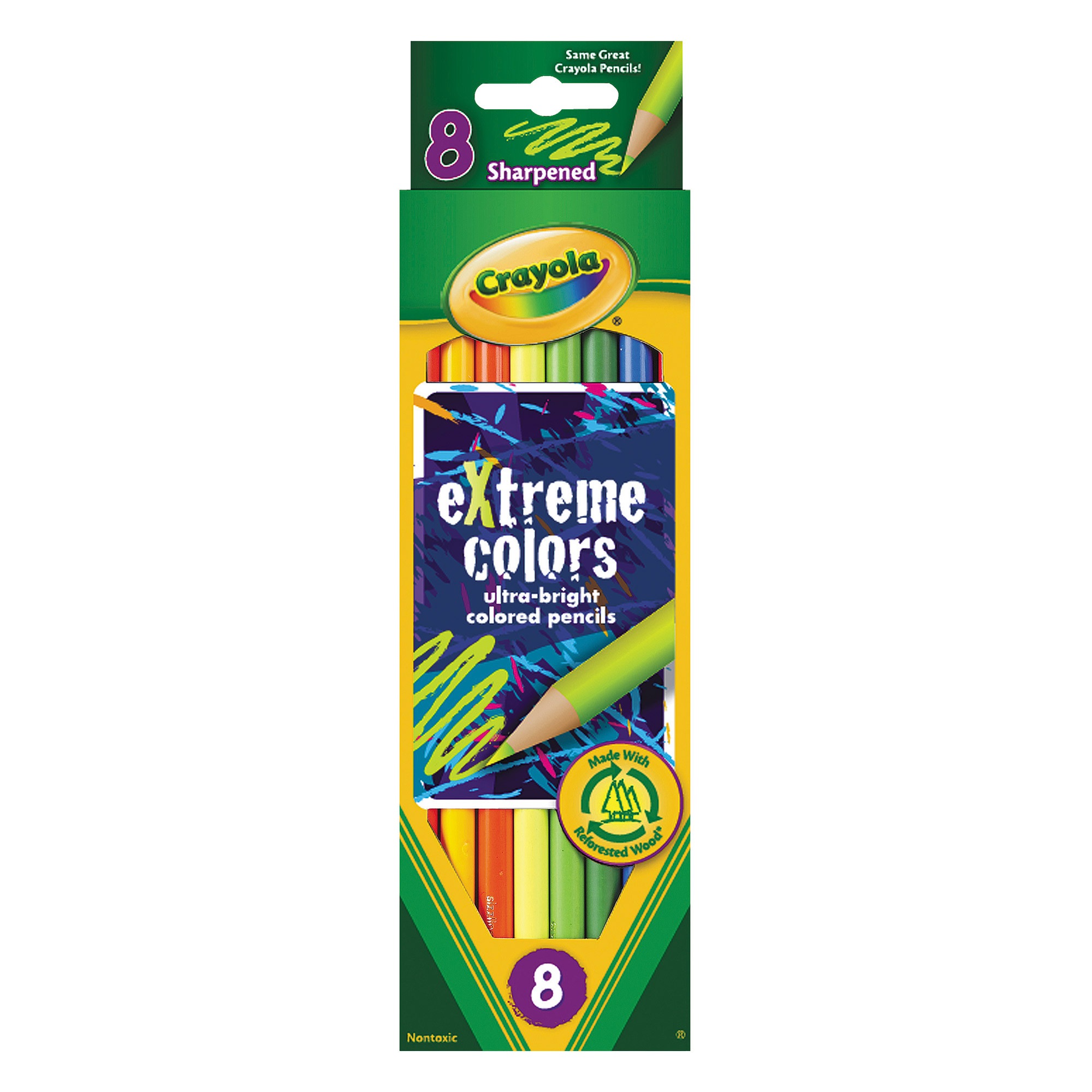 Buy Crayola Coloured Pencils - 8 Extreme Colours - MyDeal Australia