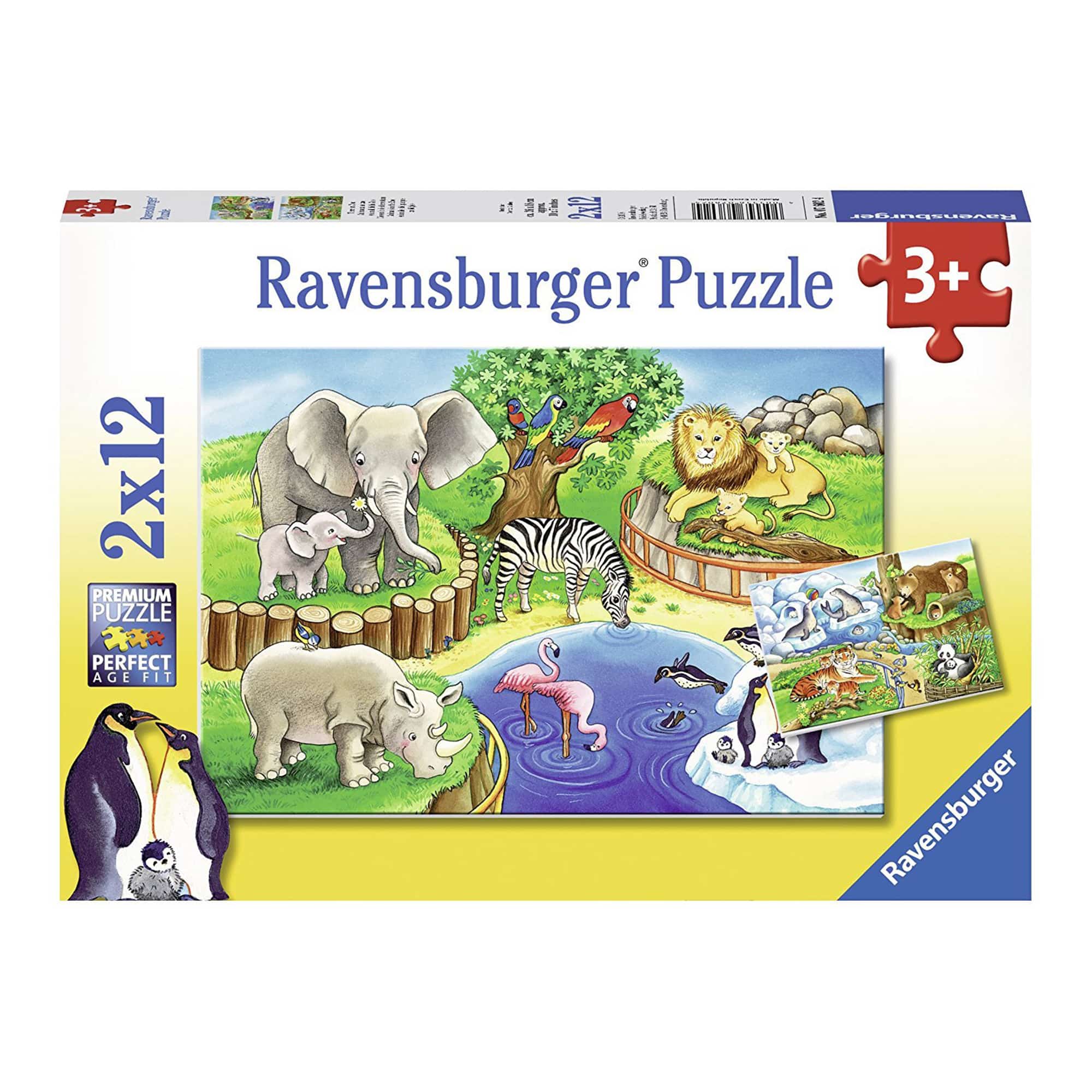 Buy Ravensburger - Animals in the Zoo Puzzle 2x12 Pieces - MyDeal Australia