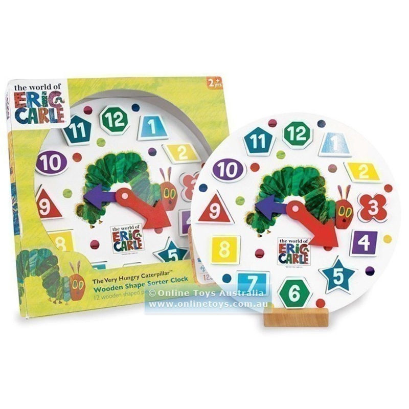 Buy The Very Hungry Caterpillar - Wooden Shape Shorter Clock - MyDeal