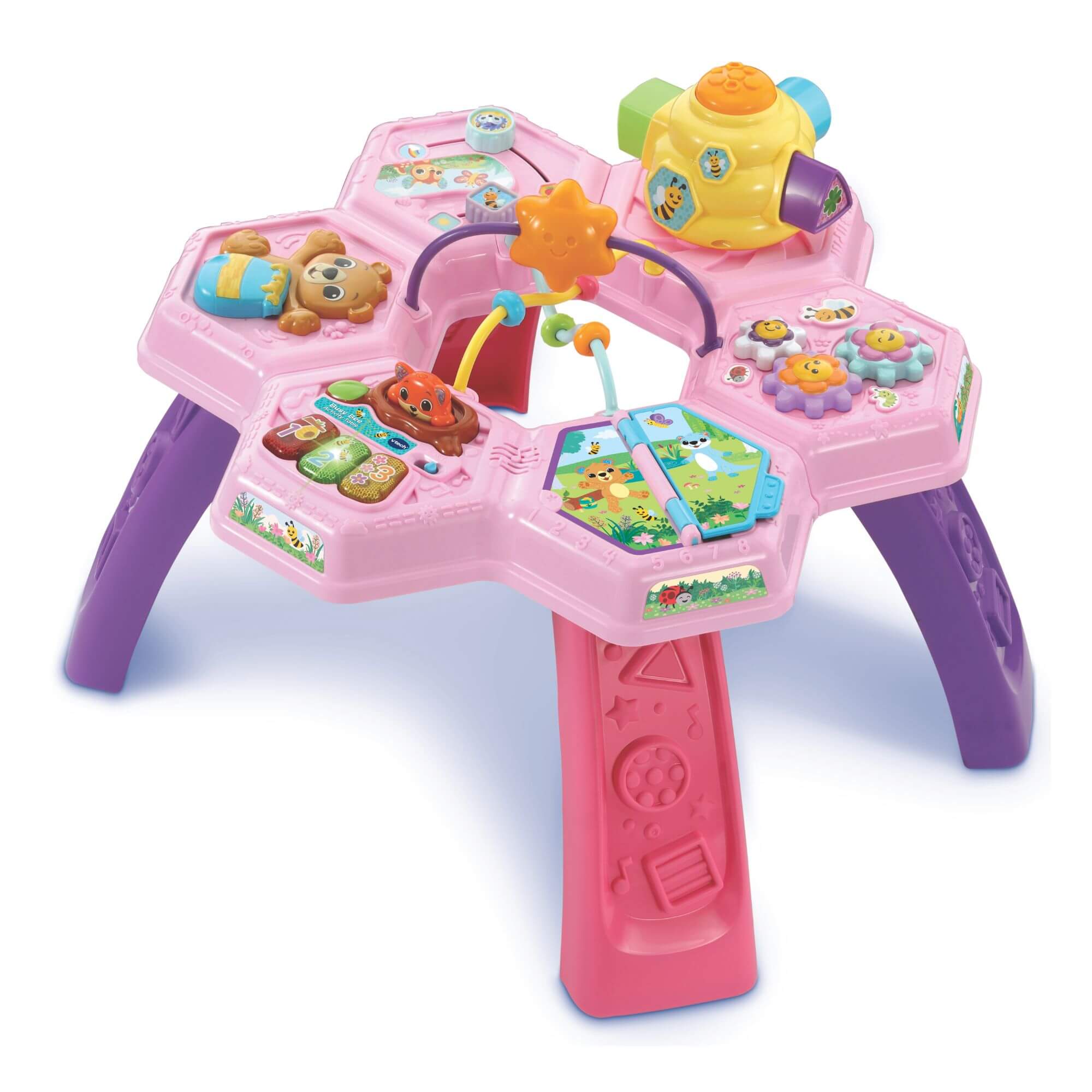 Buy VTech Busy Bee Activity Table Pink Interactive Baby Learning Toy ...