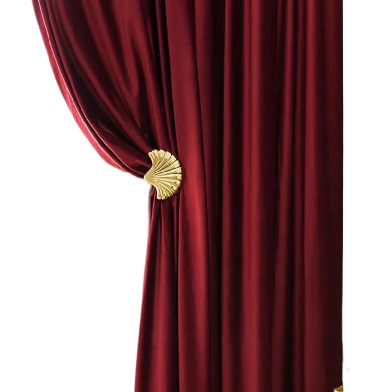Buy Anyhouz 300cm Maroon High Quality Modern Wool Velvet Blackout ...