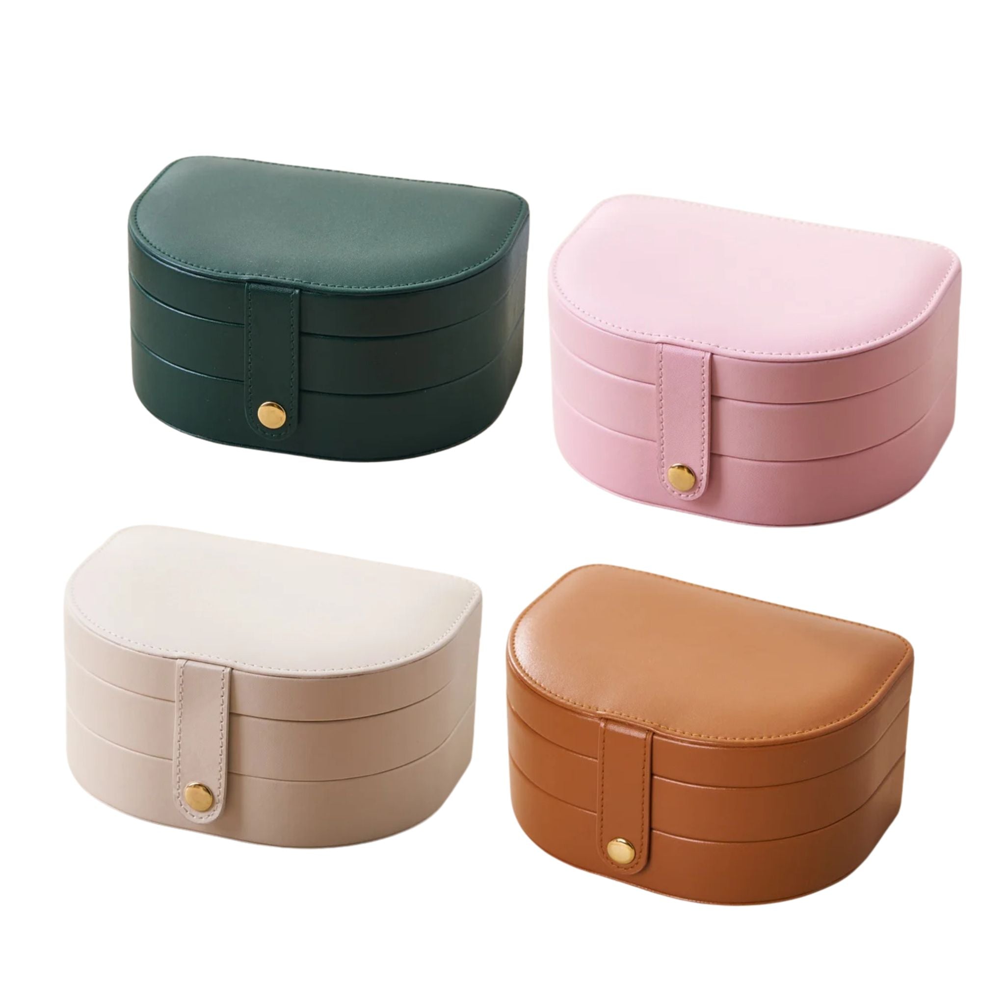 Buy ANYHOUZ Jewelry Box Half Circle Fliptop Cassette Button Organizer ...