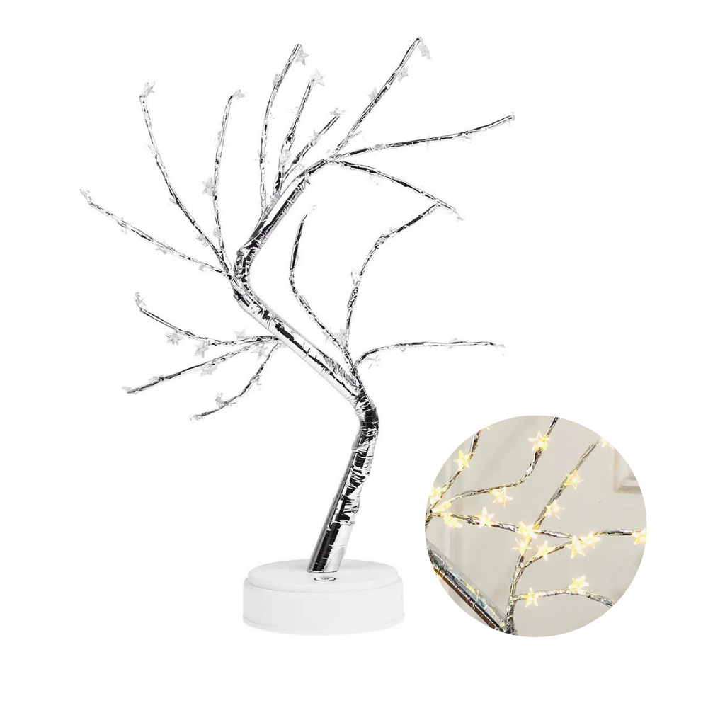 Buy ANYHOUZ Table Lamp White Warm 60 LED Bonsai Tree Desk Light USB ...