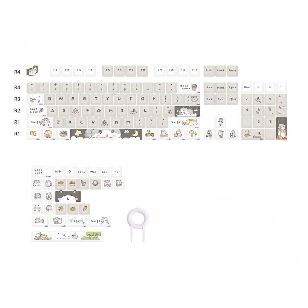 Buy ANYMOB Keycap Keyboard White 131 English Keys Mechanical Switch ...