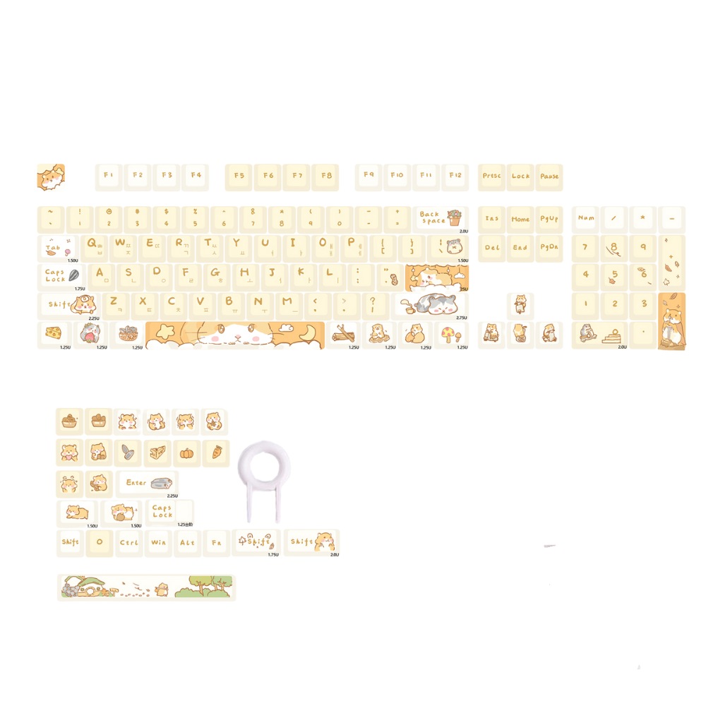 Buy ANYMOB Keycap Keyboard Yellow 131 Keys Korean Dye Sublimation Touch ...