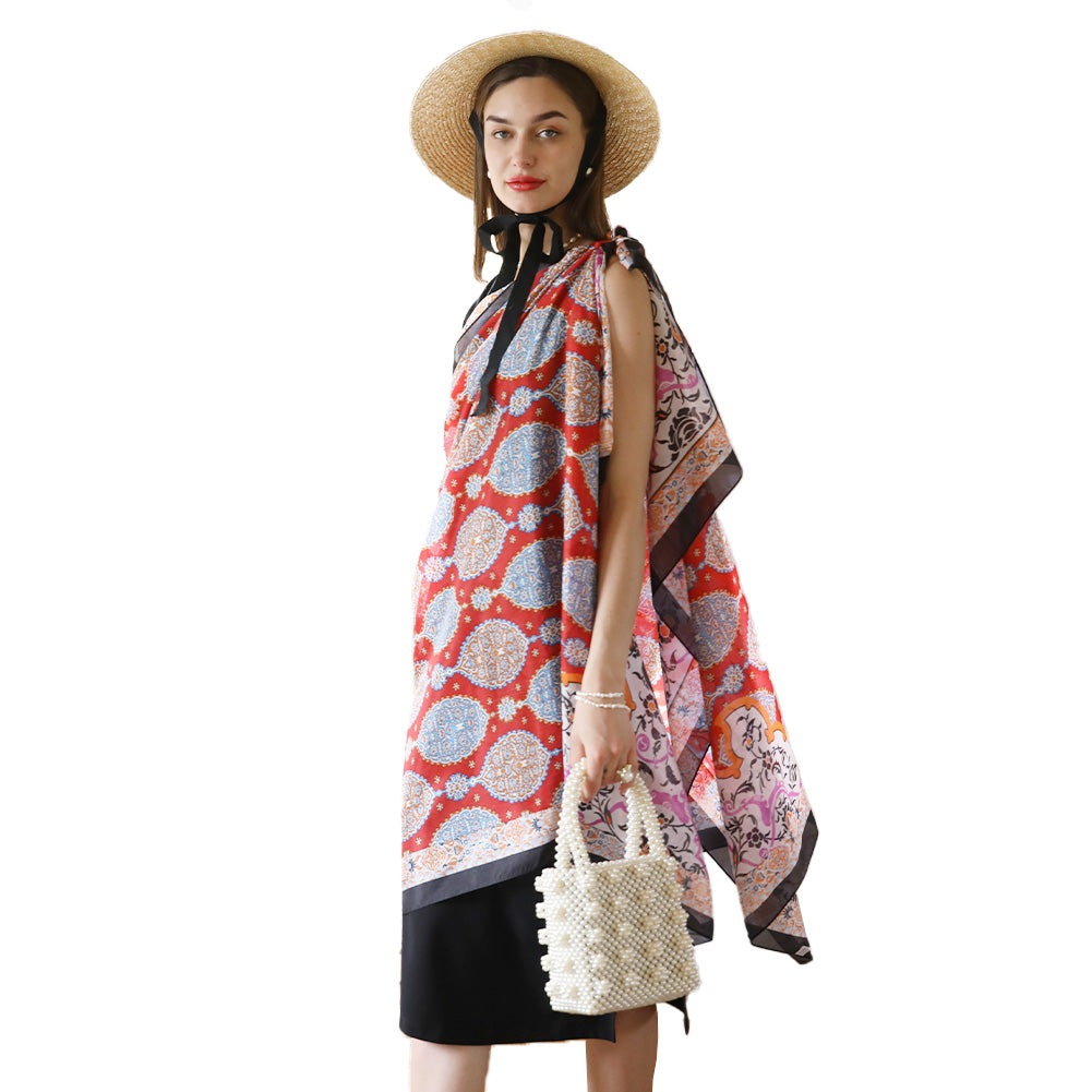 Buy ANYYOU 100% Mulberry Silk Rose Red Long Scarf Luxury Brand Women ...