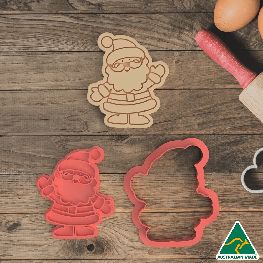 Buy Christmas Santa Cookie Cutter And Embosser Stamp - MyDeal Australia