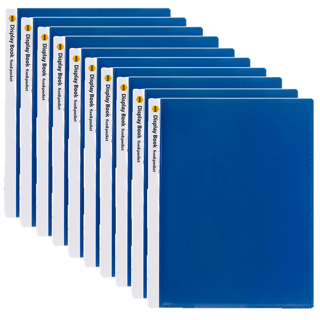 Buy 10 Pack Marbig Non-Refillable Display Book Insert Cover A4 Blue 40 ...