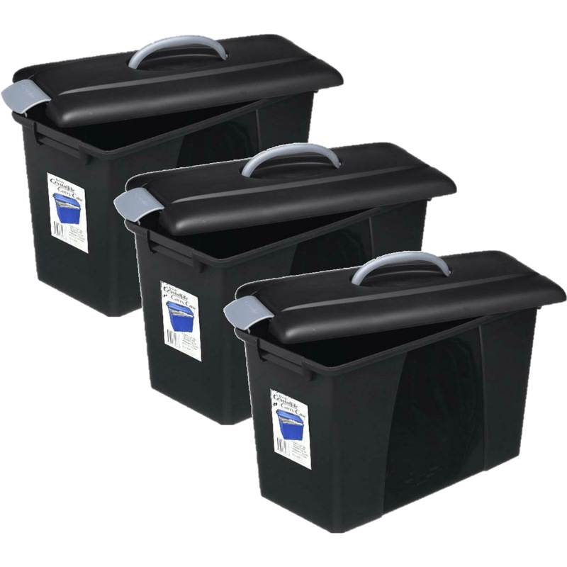 Buy 3 Pack Crystalfile Suspension Files Carry Storage Case Box Black ...