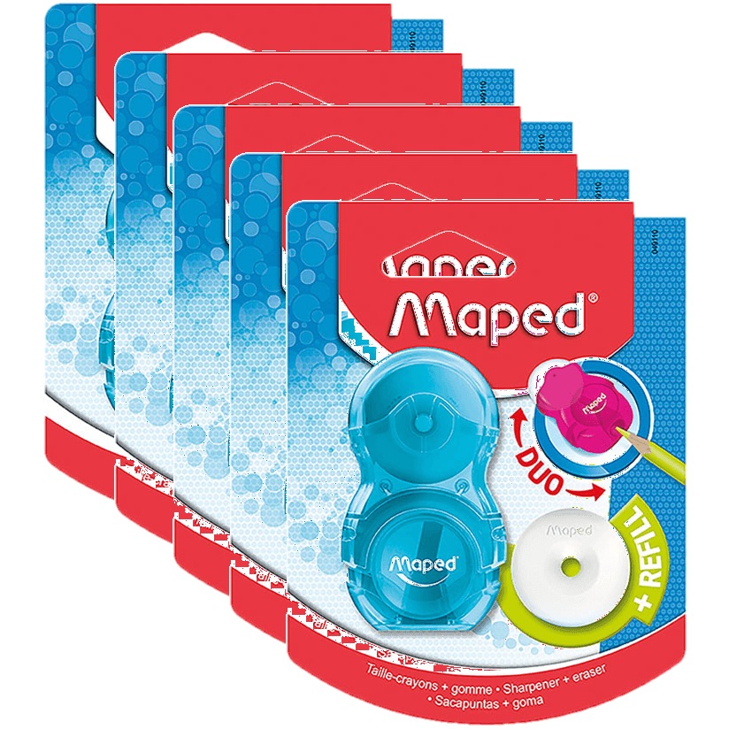 Buy 5 Pack Maped Loopy Combo Sharpener And Eraser Set - MyDeal Australia