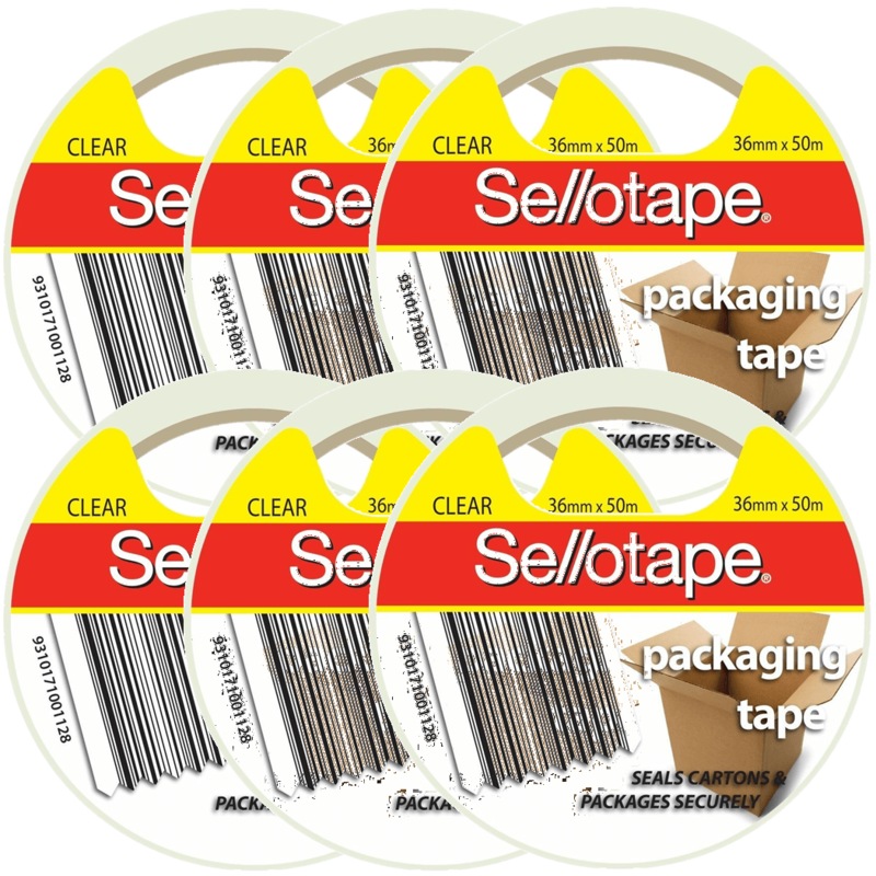 Buy 6 Rolls Sellotape Packaging Tape Clear 24mmx50m - MyDeal