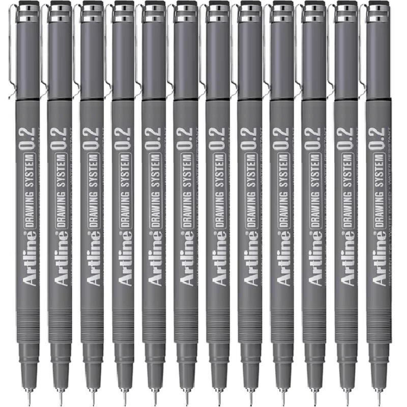 Buy Artline 232 Drawing System Pen 0.2mm Black Pigment Ink Water ...