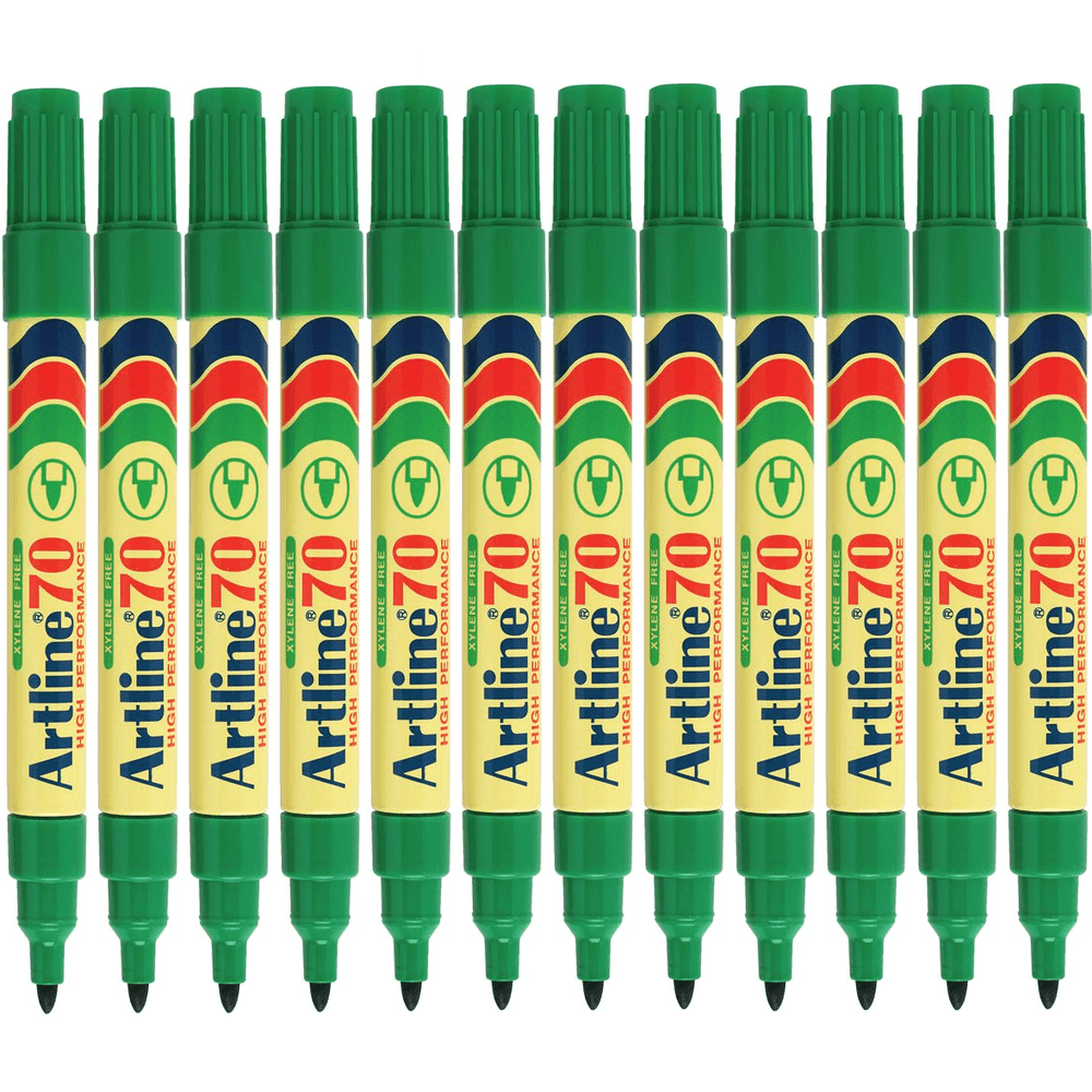 Buy Artline 70 Permanent Marker 1.5mm Bullet Green Pack 12 - MyDeal ...