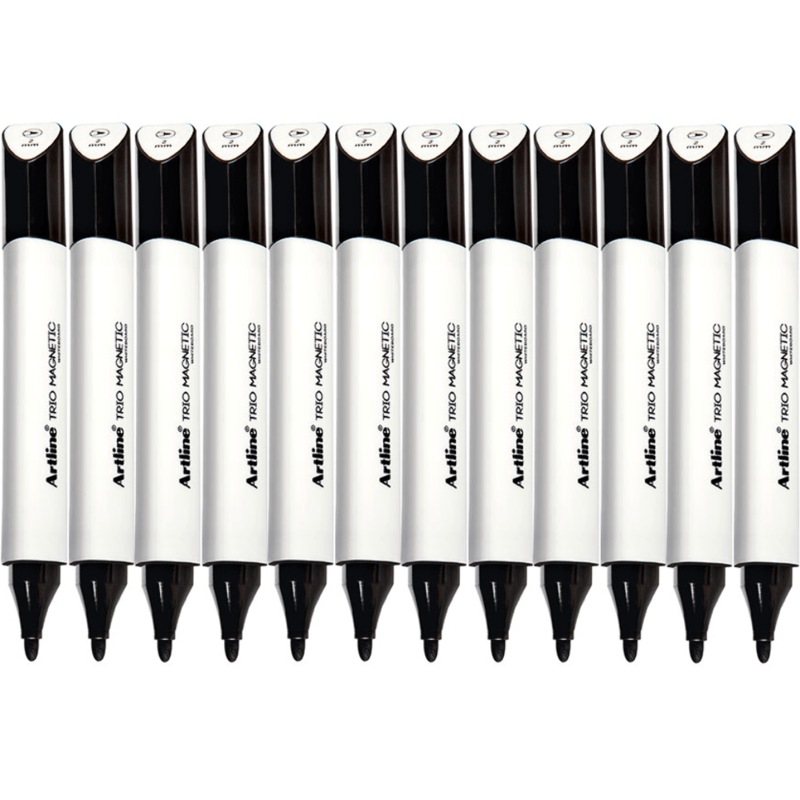 Buy Artline Trio Magnetic Whiteboard Marker Bullet Point 2mm Black Pack ...