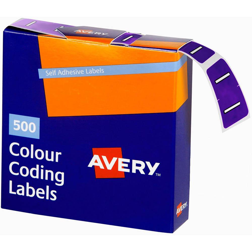 Buy Avery 43209 Label Side Tab I Colour Code 25×38mm Purple Pack 500 ...