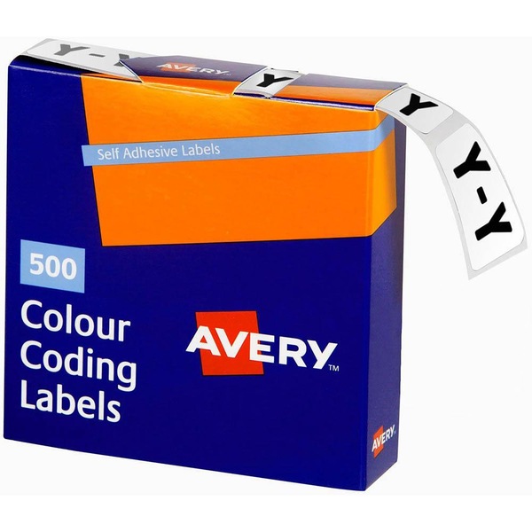 Buy Avery 43225 Label Side Tab Y Colour Code 25×38mm White Pack 500 ...