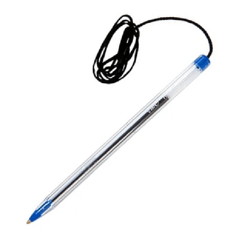 Buy Bic Cristal Ball Point Pen Corded String Blue Pack 12 10217 - MyDeal