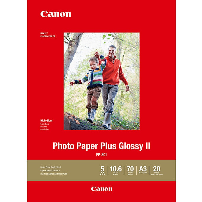 Buy Canon PP301 Glossy Photo Paper Plus 265GSM A3 Pack 20 Sheets White ...