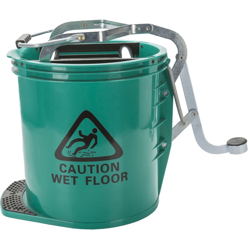 Buy Cleanlink Mop Bucket Heavy Duty With Metal Wringer Green 16 Litre ...