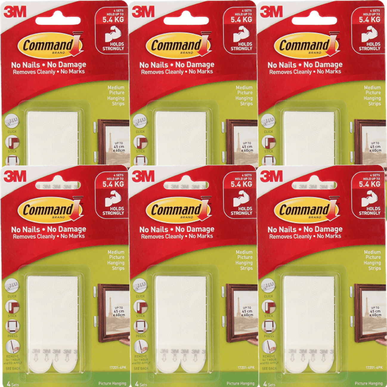 Buy Command 6 Pack Picture Hanging Interlocking Fasteners Medium Pack 4 ...