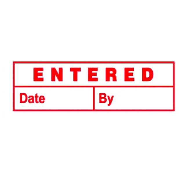 Buy Deskmate Pre-Inked Stamp Entered Date By Boxes Red - MyDeal Australia